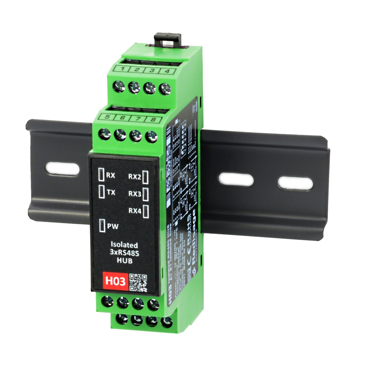 H03 Isolated RS485 HUB 1:3 3kV DC Isolation Side (1) Master RS485 3 kV ...